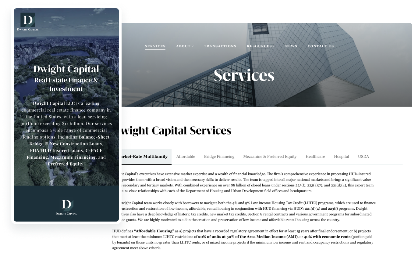 Modernizing a Commercial Real Estate Lender's Digital Presence - Dwight ...